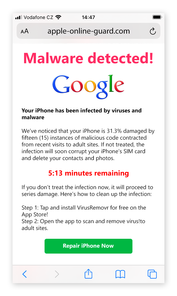 Cómo detectar y evitar un falso aviso de virus